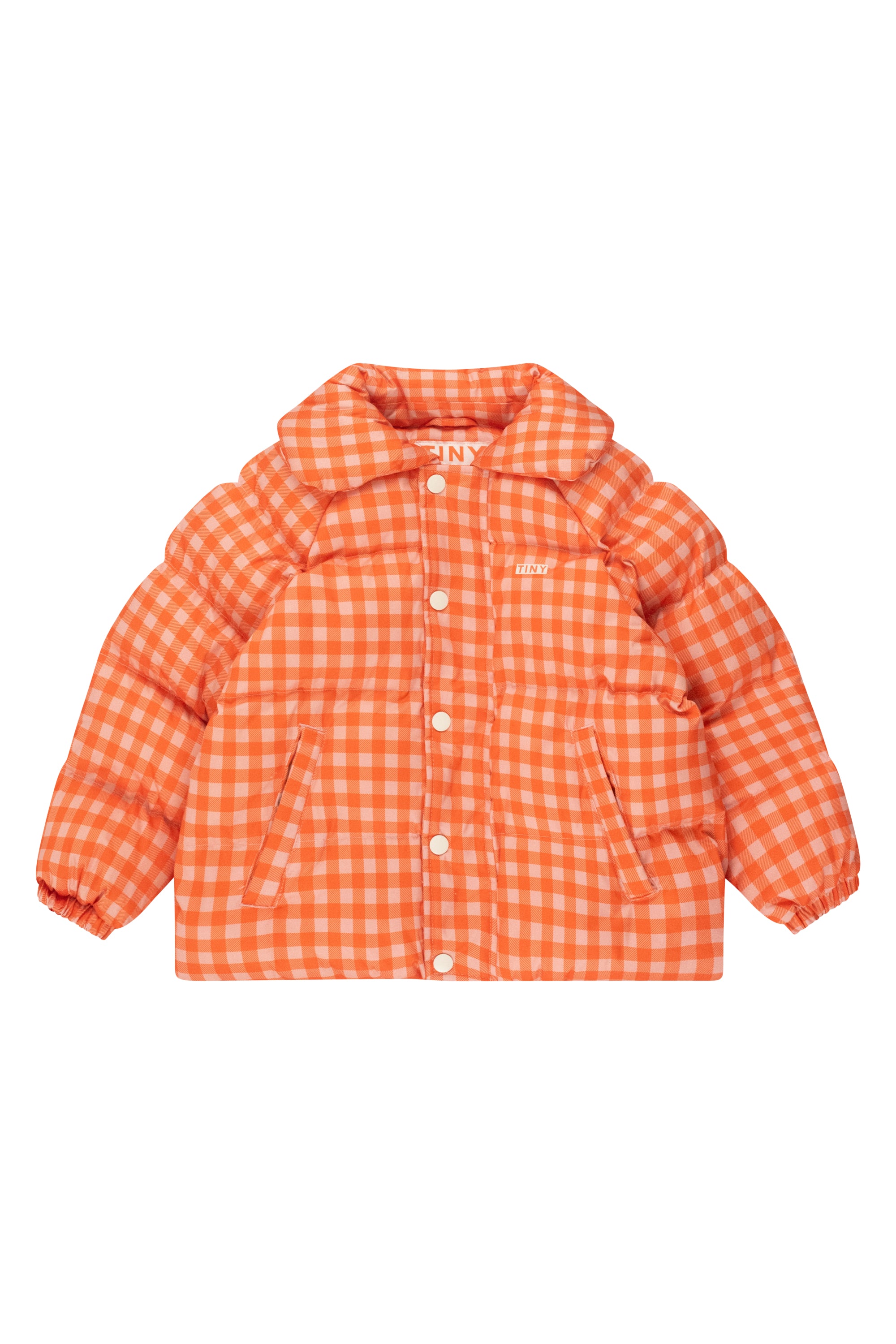 [TINYCOTTONS] Vichy Short Padded Jacket - Summer Red / Wild Rose – 해피리틀애틱